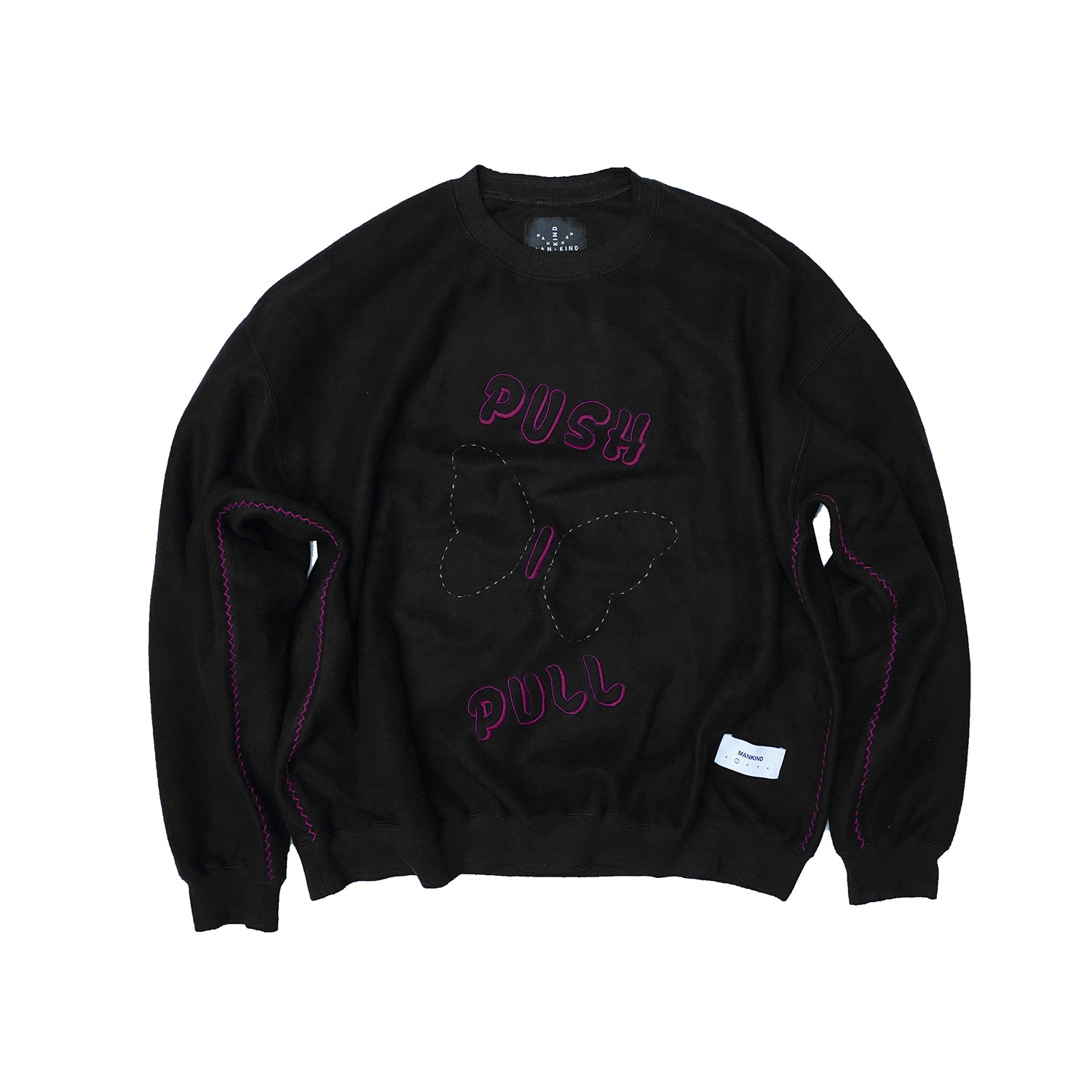 PUSH/PULL BLACK - CREWNECK – M.A.N.K.I.N.D